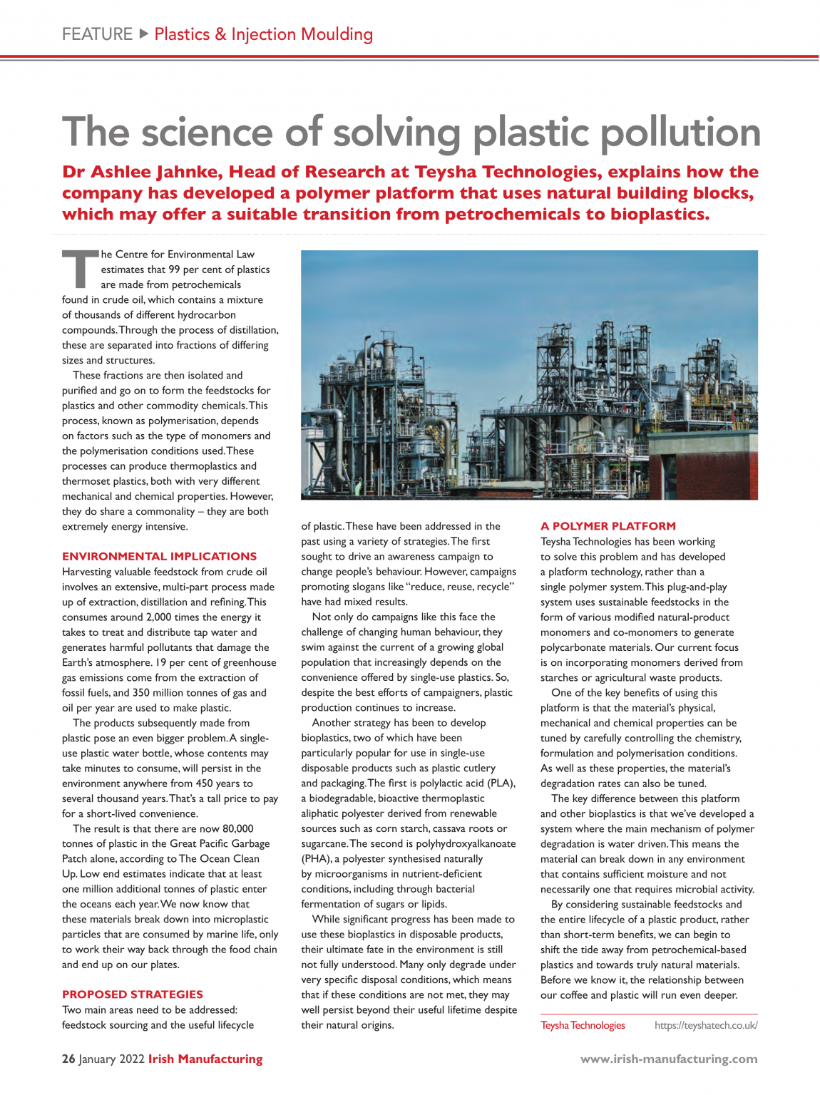 The science of solving plastic pollution – Teysha Technologies